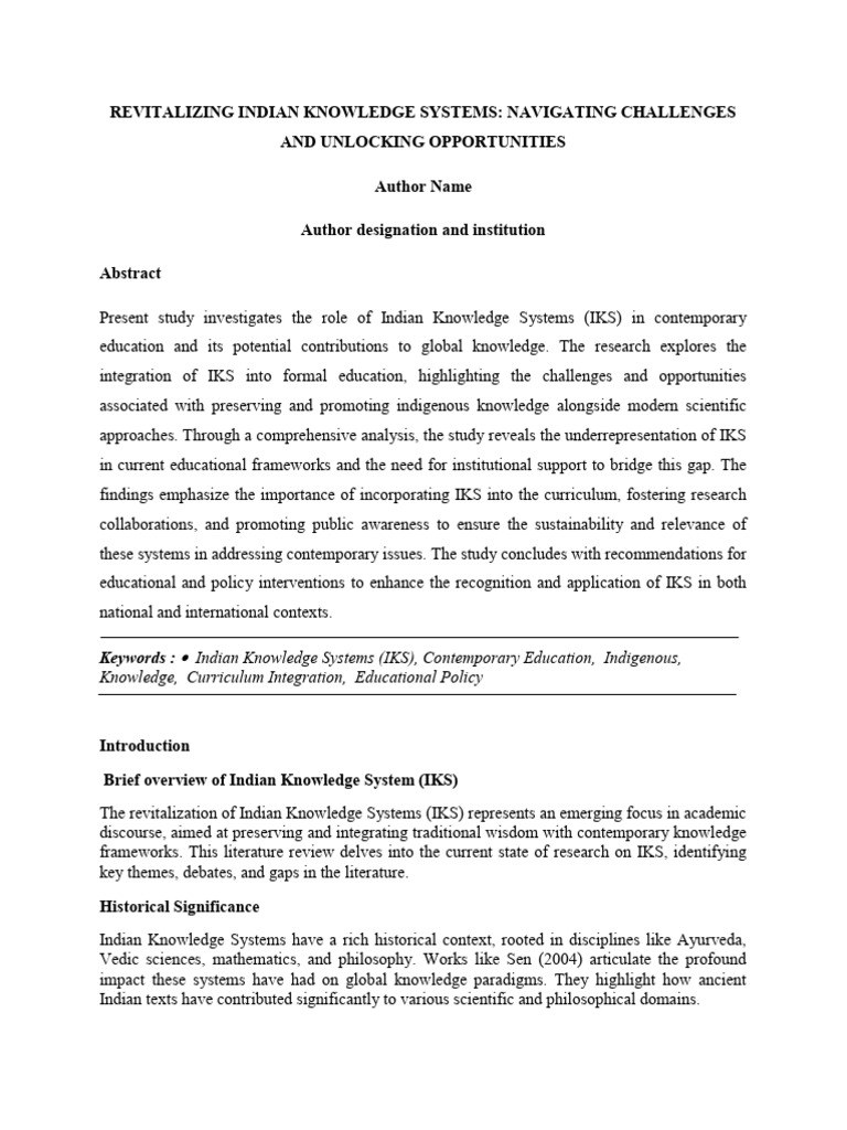 Paper Education IKS | PDF