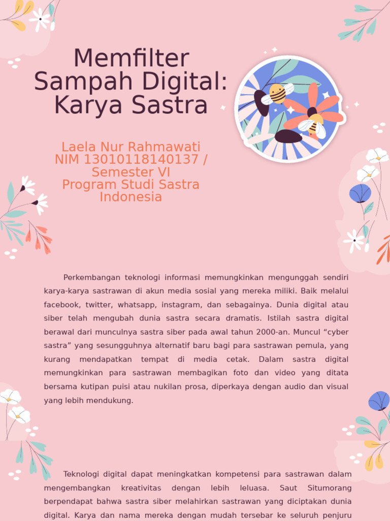 Memfilter Sampah Digital Karya Sastra | PDF