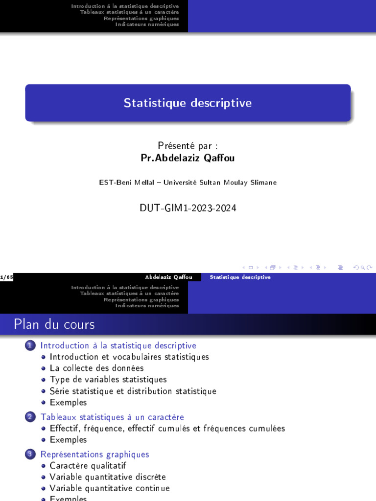Statistique Descriptive-GIM1 | PDF