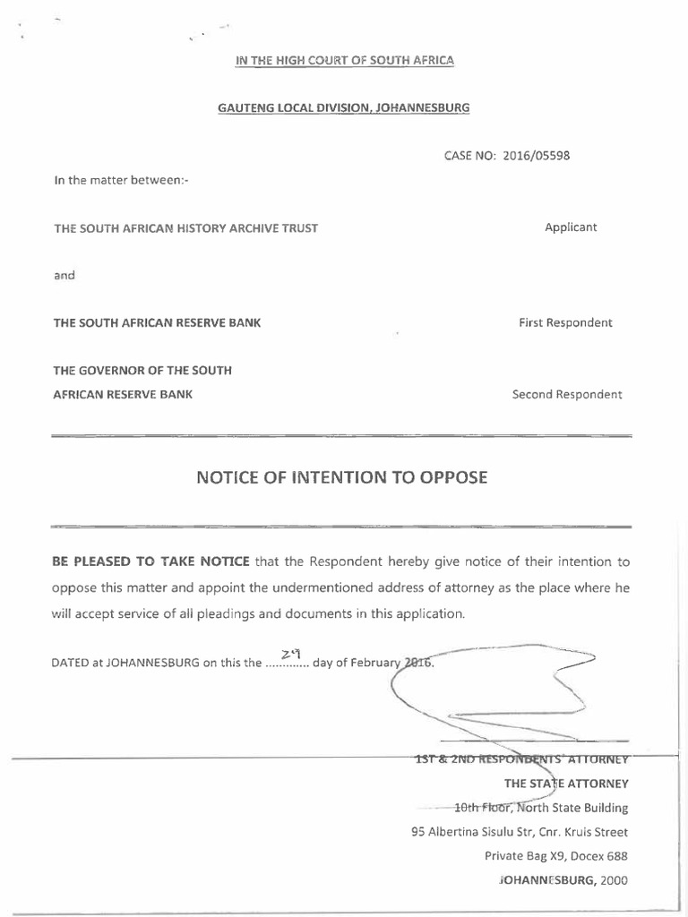 Notice of Intention To Oppose | PDF