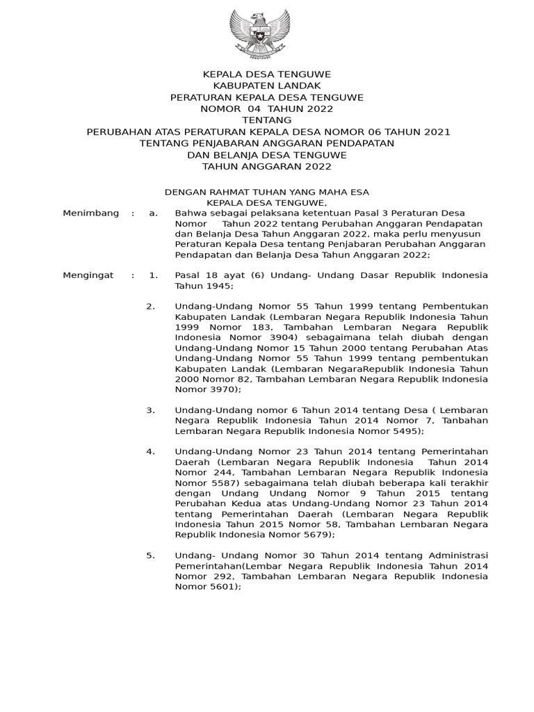 Contoh PERKADES Perubahan | PDF