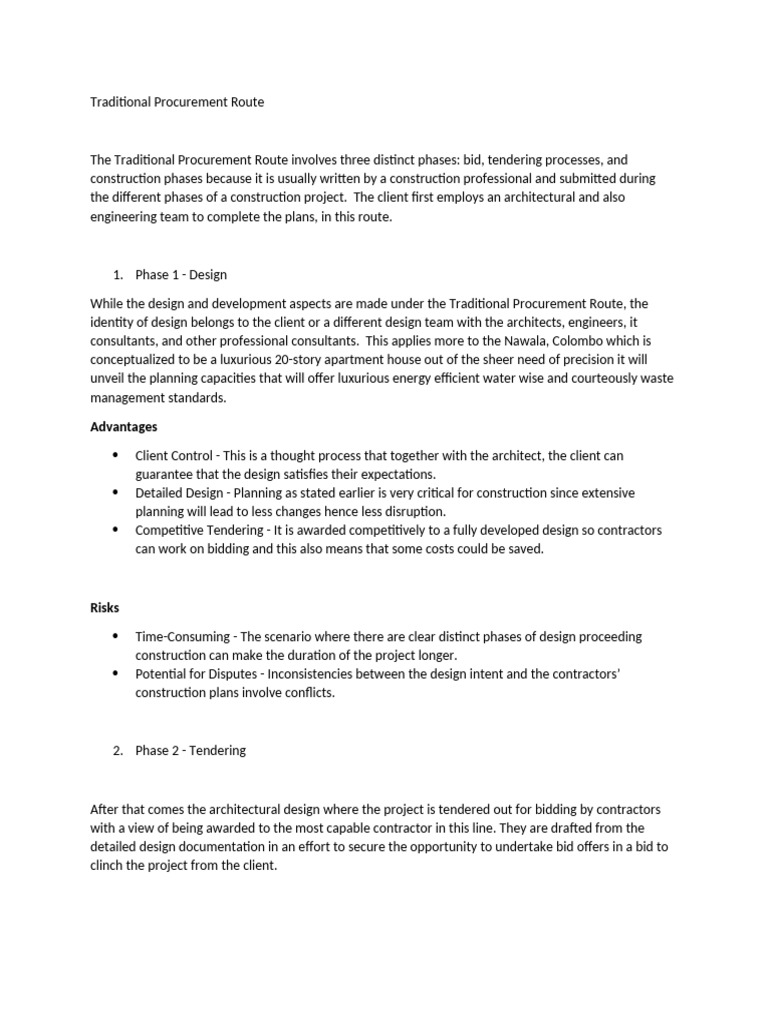 3.1 Traditional Procurement Route | PDF