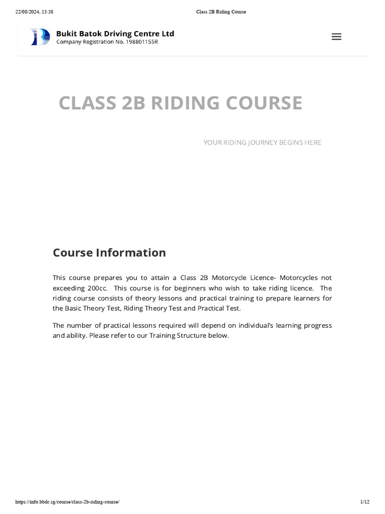 Class 2B Riding Course | PDF