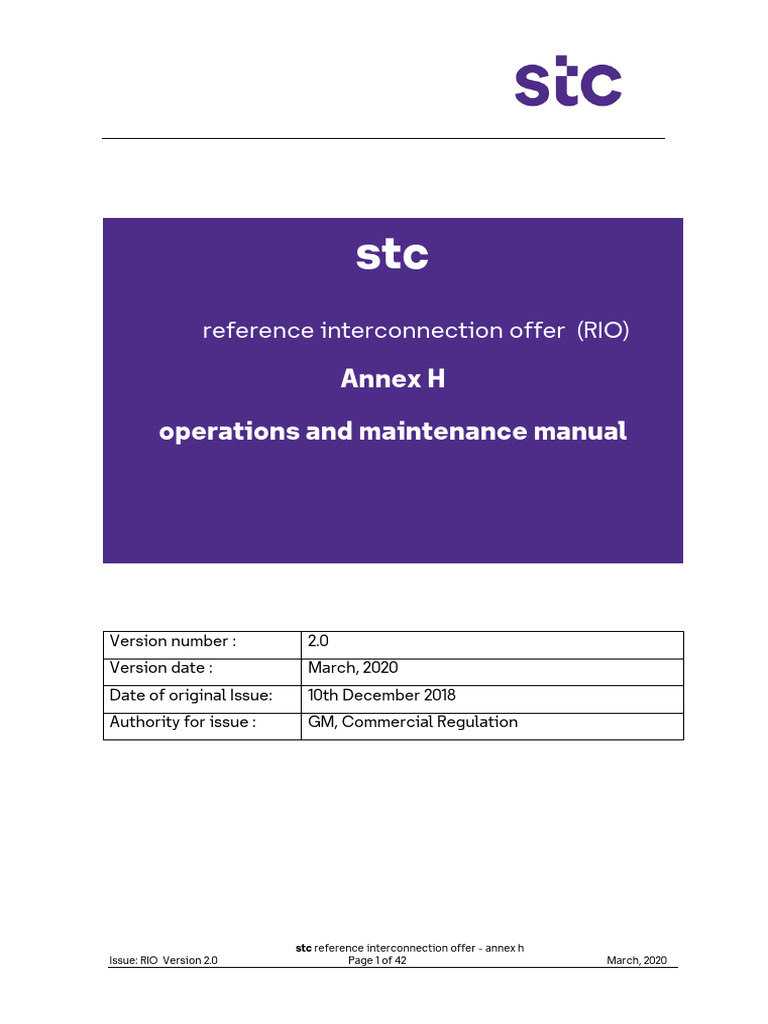 STC AnnexHOperation&MaintenanceManual | PDF