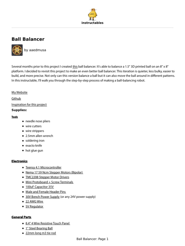 Ball Balancer | PDF