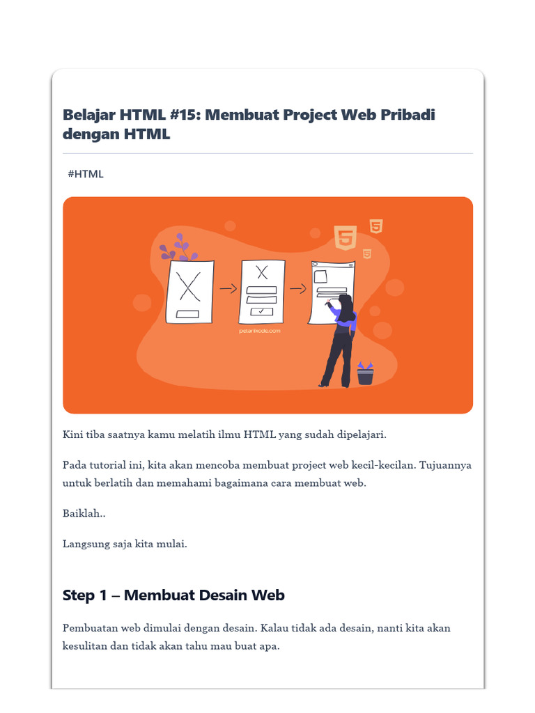 Belajar HTML #15 - Membuat Project Web Pribadi Dengan HTML | PDF