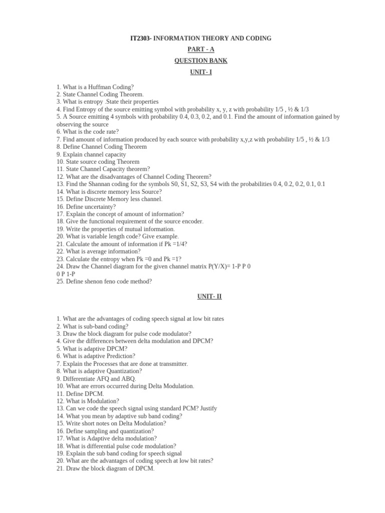 IT2302-Part A QuestionBank | PDF