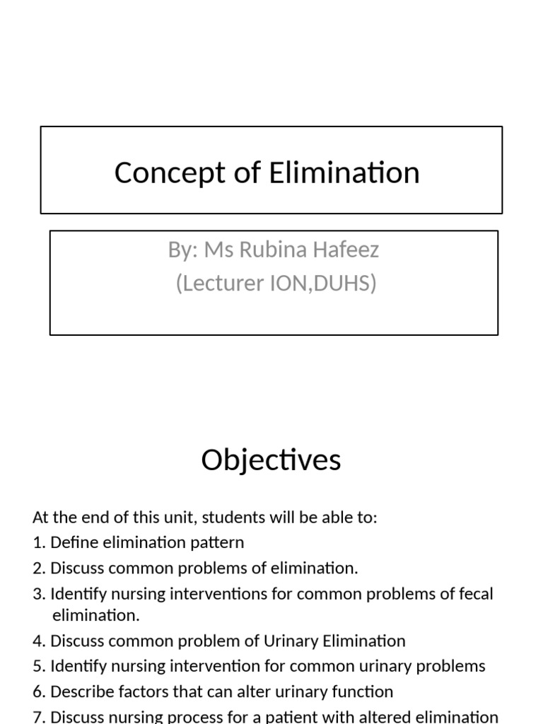 6.concept of Elimination by ShõãiB AdiL | PDF | Urinary Incontinence ...