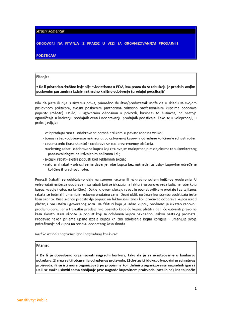 Prodajni Podsticaji 2 | PDF