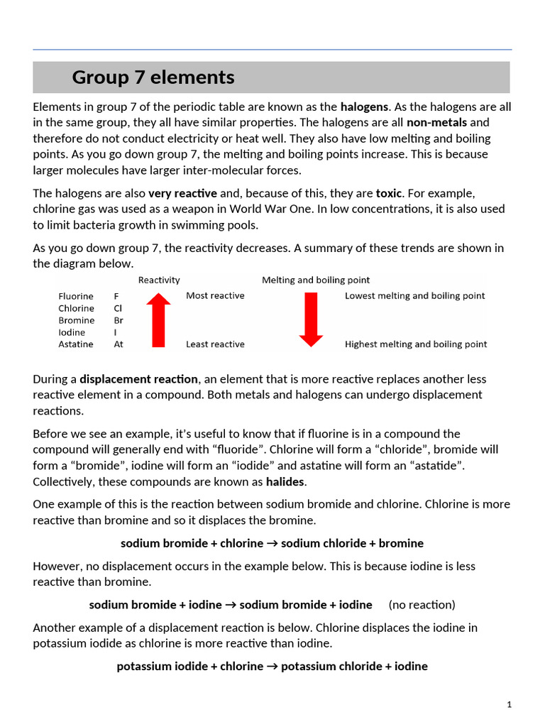 Group 7 Elements | PDF