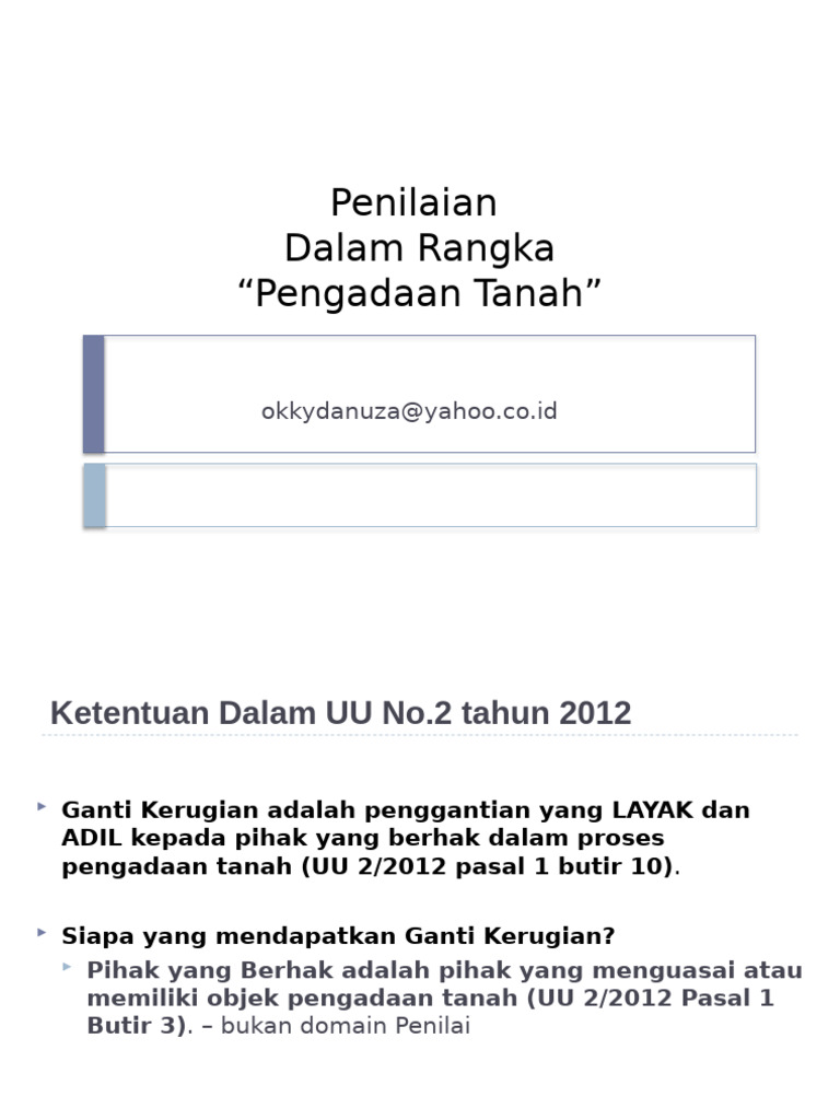 Penilaian Pembebasan Lahan (Okky Danuza) | PDF