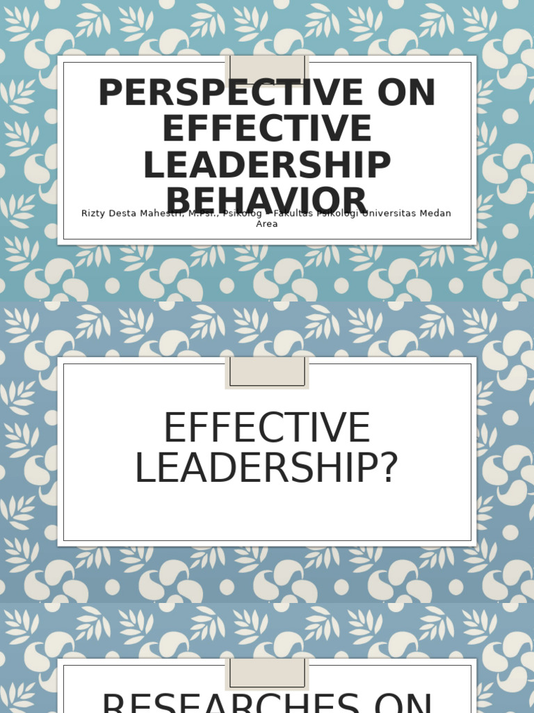 Materi Perspective On Effective Leadership Behavior | PDF | Leadership ...