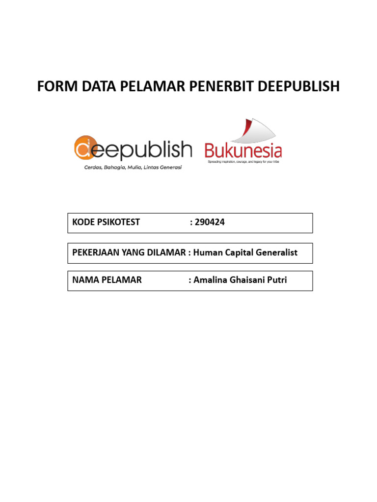 Form Data Pelamar 2024-Dee | PDF