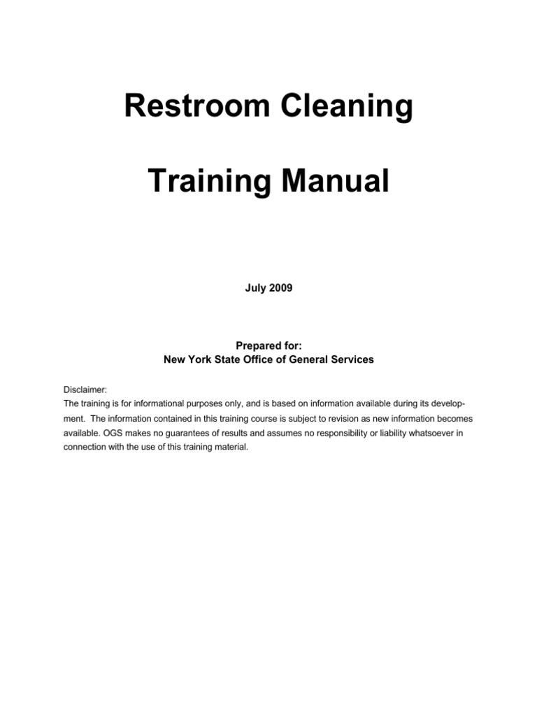 Restroom Training Manual | PDF