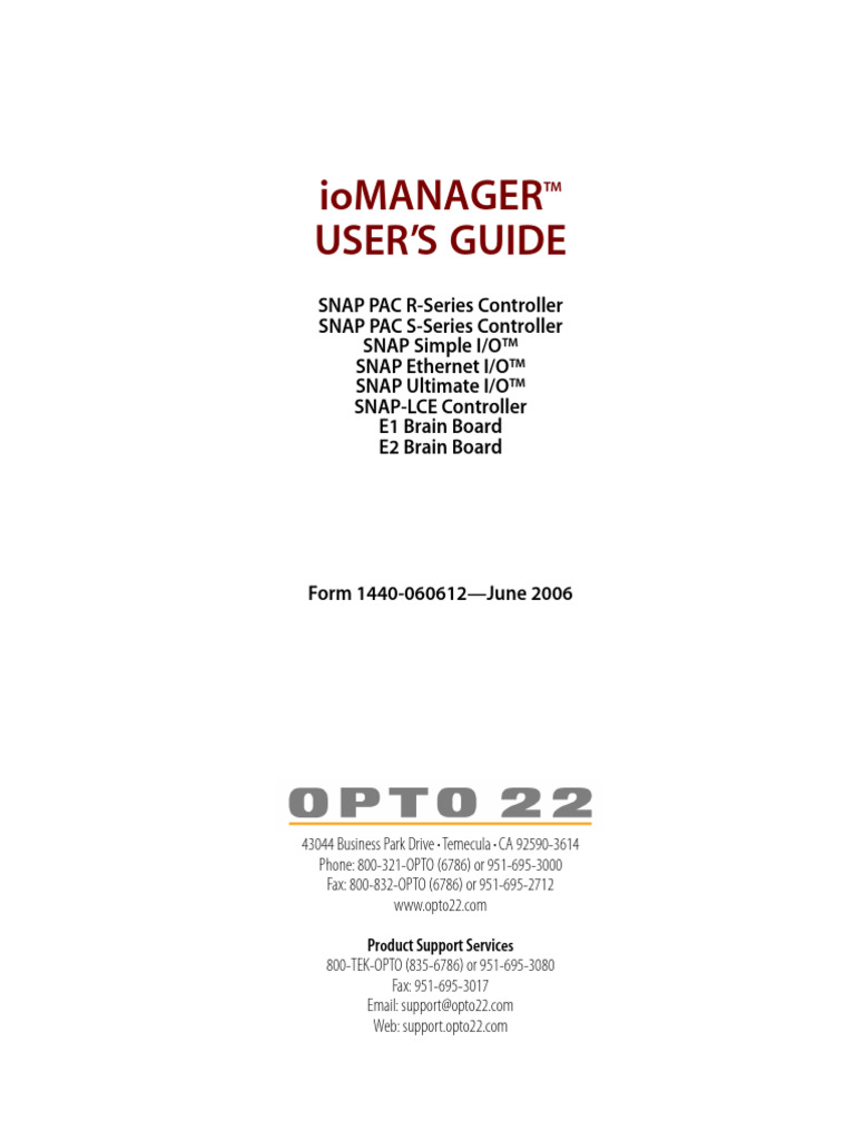 1440 IoManager Users Guide | PDF