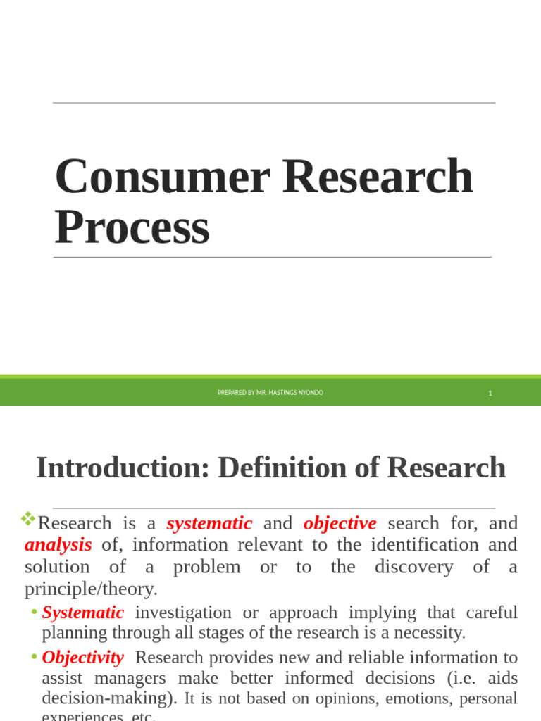 Consumer Research Process - Lesson 2 | PDF