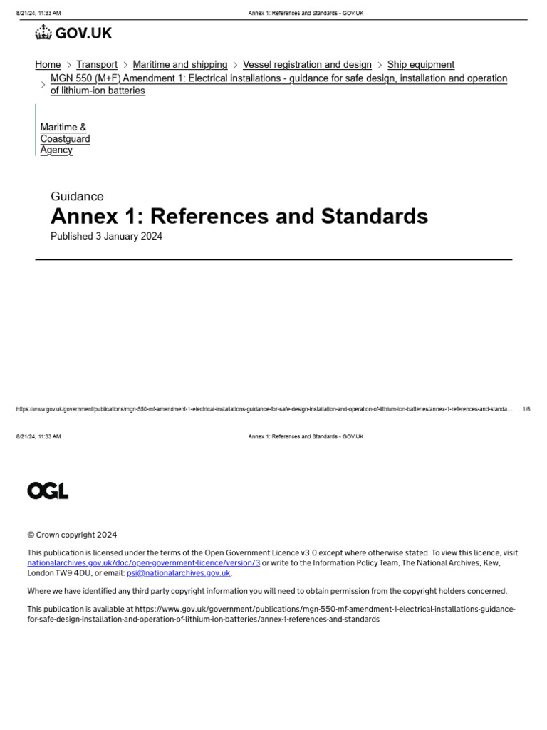 Annex 1 - References and Standards - GOV - UK | PDF