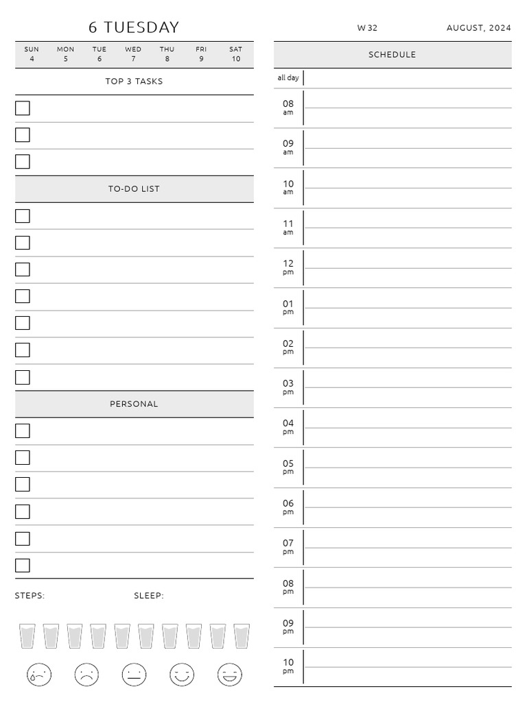 Weekly Mood and Water Tracker | PDF