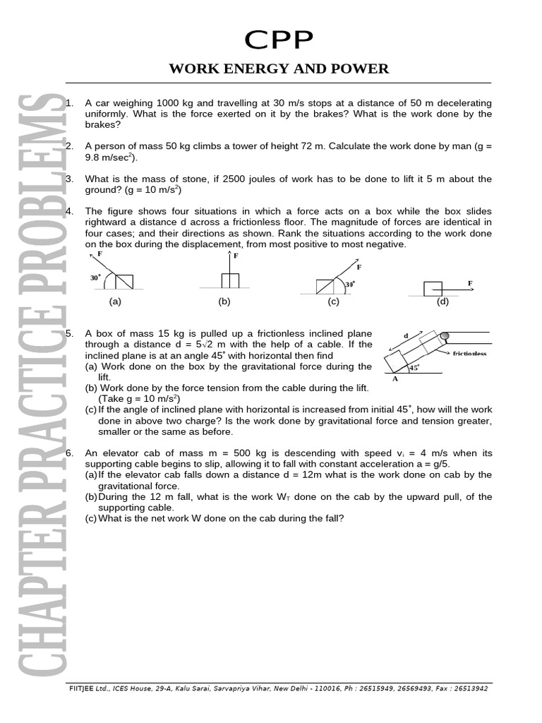 Work Energy and P0ower-Cpp-07 | PDF