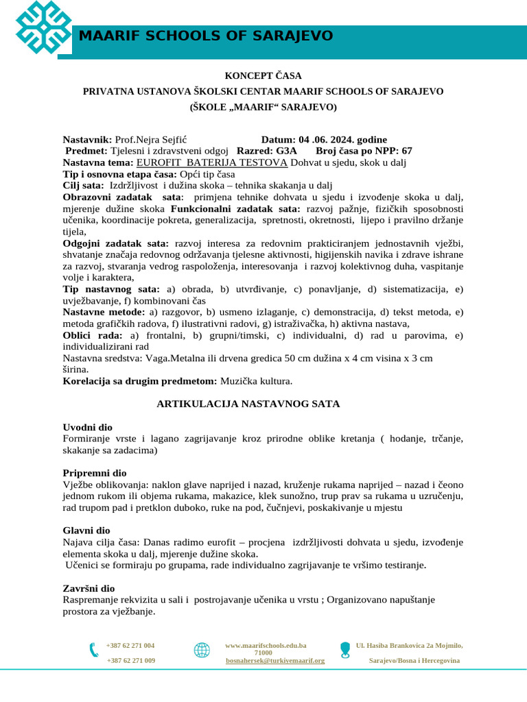 Pismena Priprema G3A | PDF