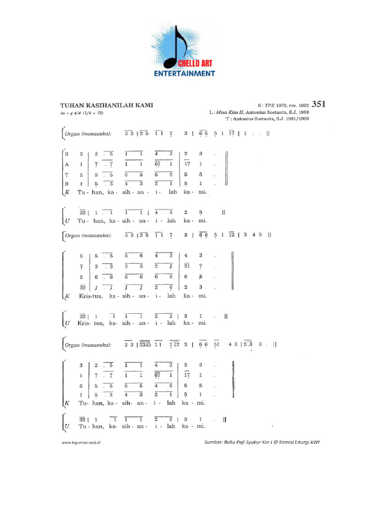 Ps-351-Tuhan Kasihanilah Kami Misa Kita II | PDF
