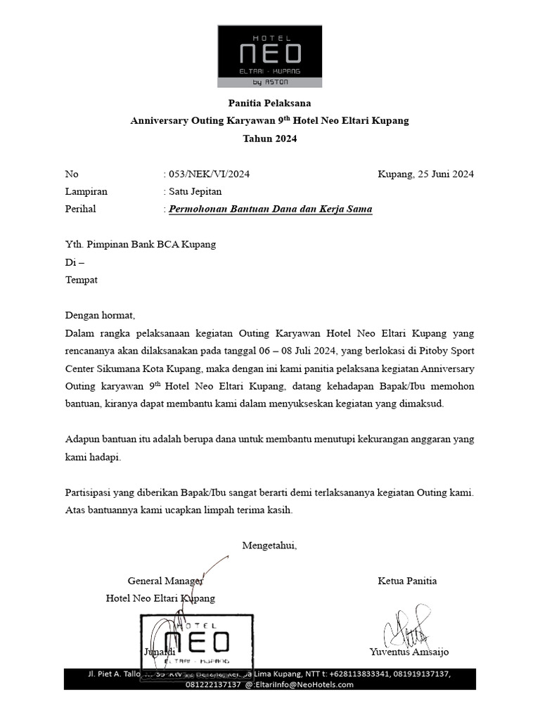Proposal Neo 2024 BCA | PDF