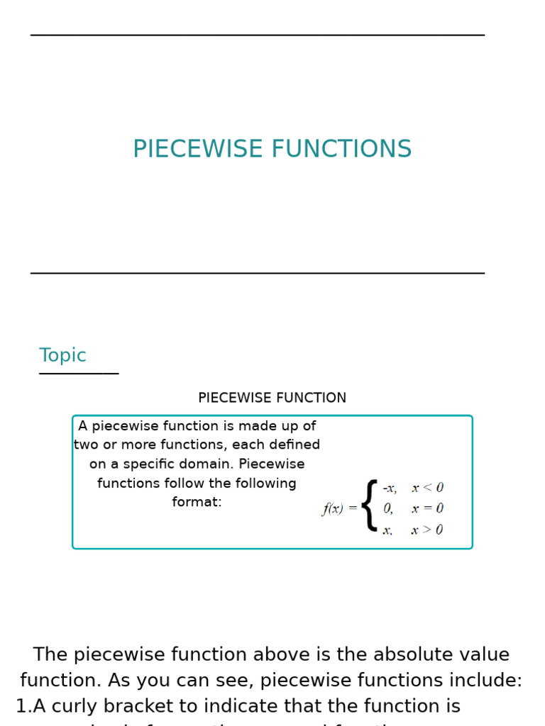 Piecewise Function | PDF