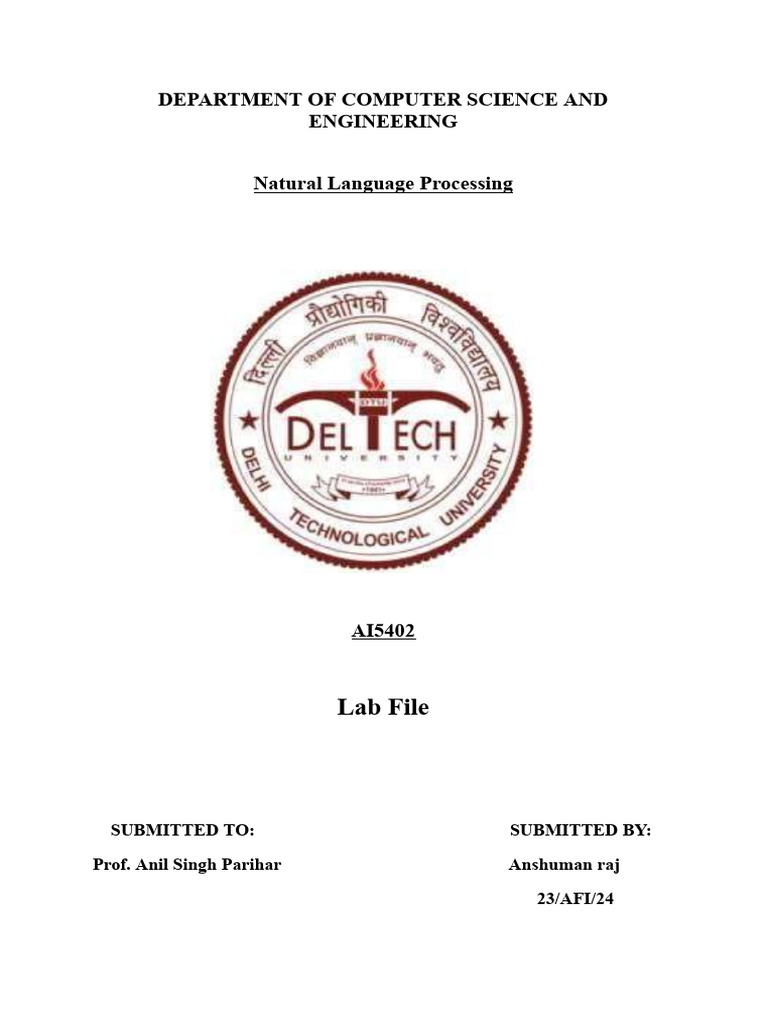 NLP Lab Fle | PDF
