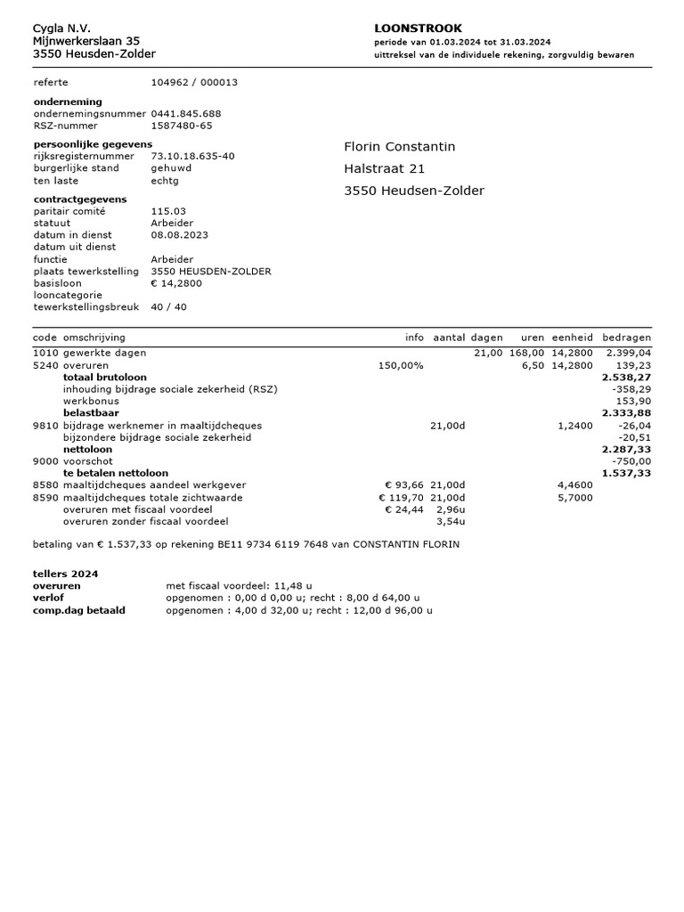 Loonstrook 000013 - Florin Constantin-5 | PDF