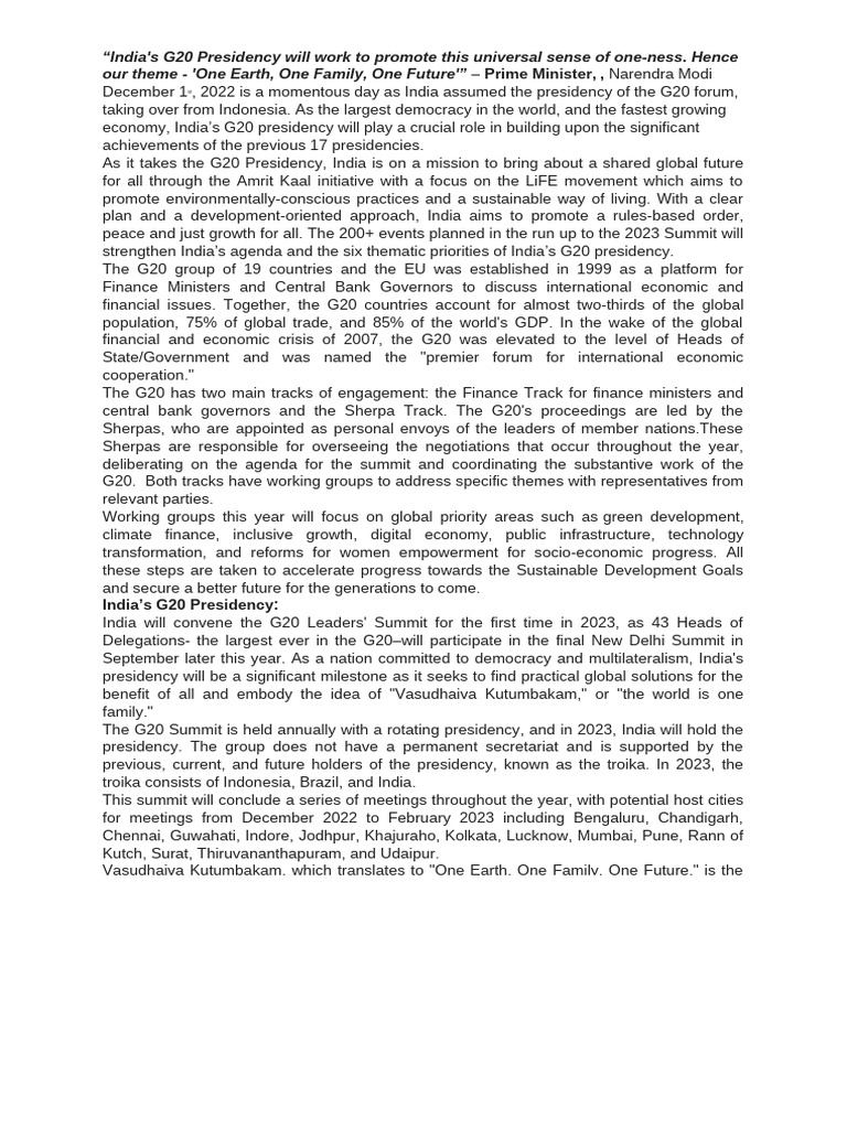 Over View of g20 | PDF