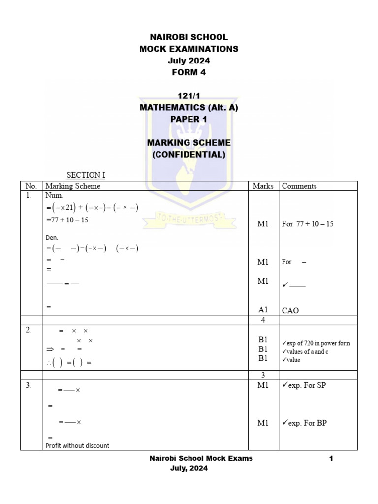 Mock P1 2024 MS | PDF