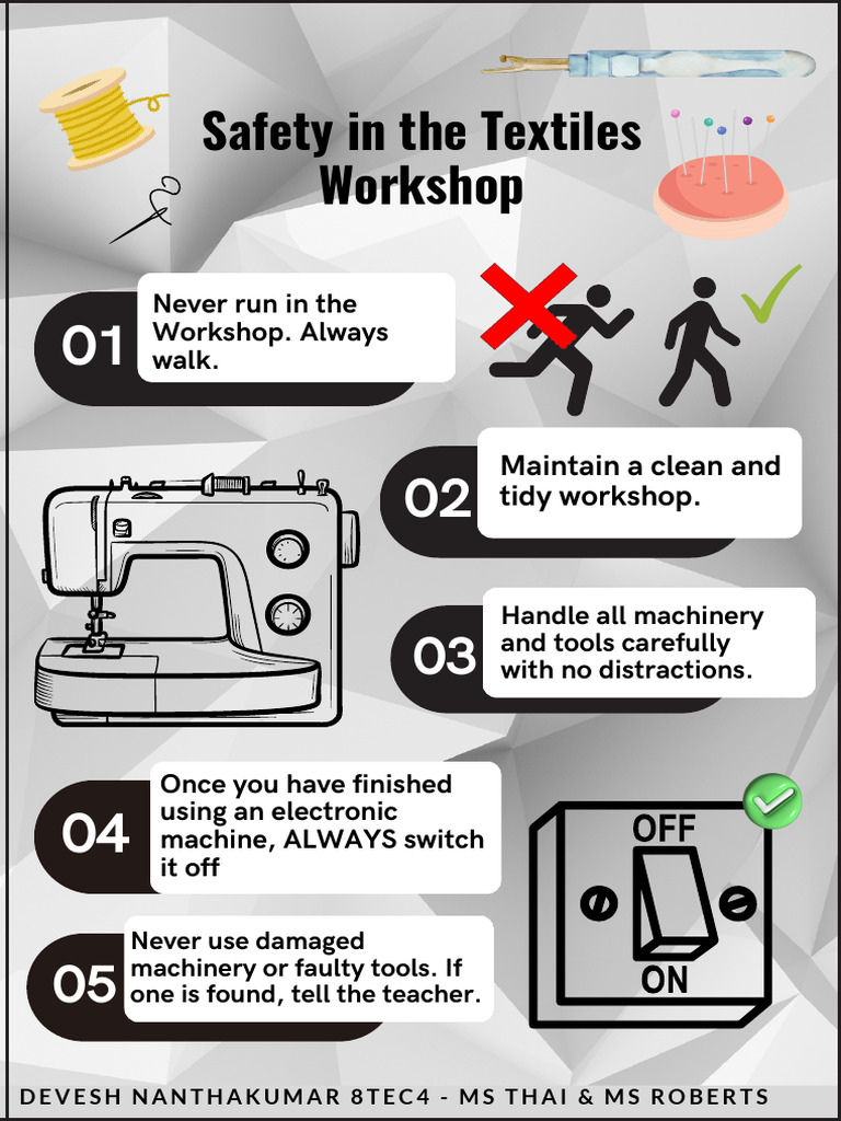 Safety in The Textiles Workshop | PDF
