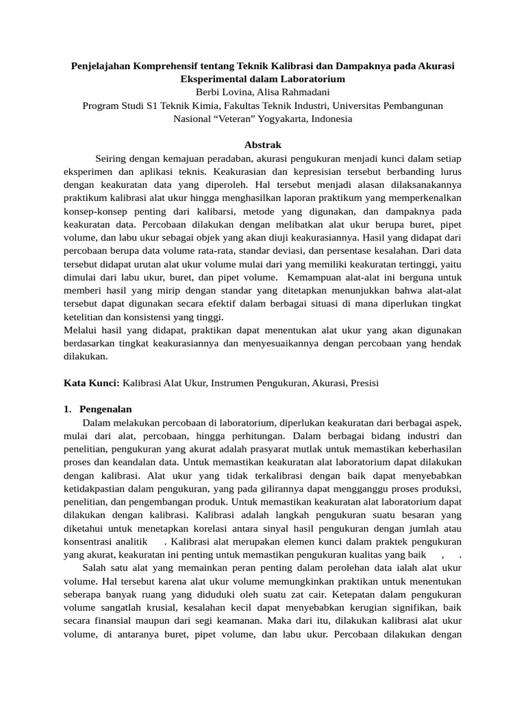 Laporan Praktikum Kalibrasi | PDF