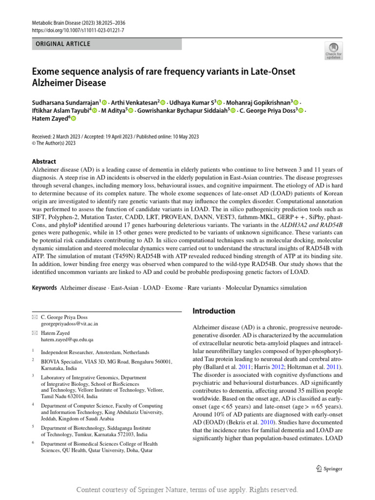 Exome Sequence Analysis of Rare Frequency Variants | PDF