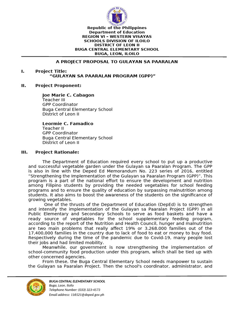 GPP Project Proposal 2023 | PDF