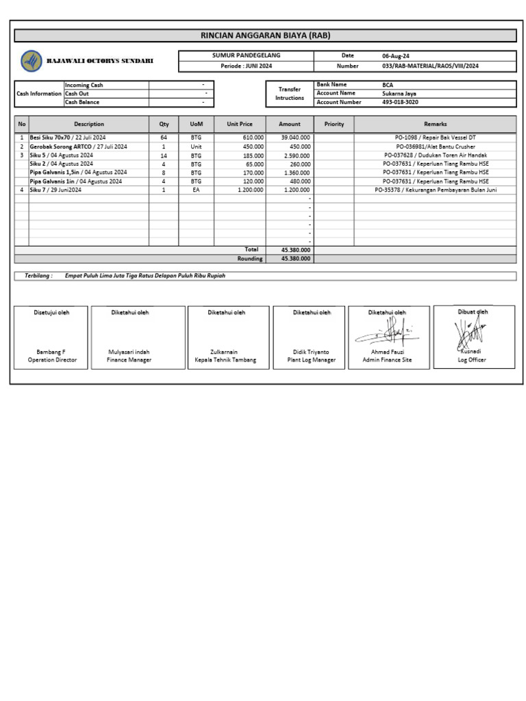 RAB Material 07 Agustus 2024 | PDF
