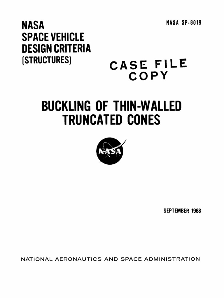 NASA SP 8019 Buckling of thin-walled truncated cones | PDF