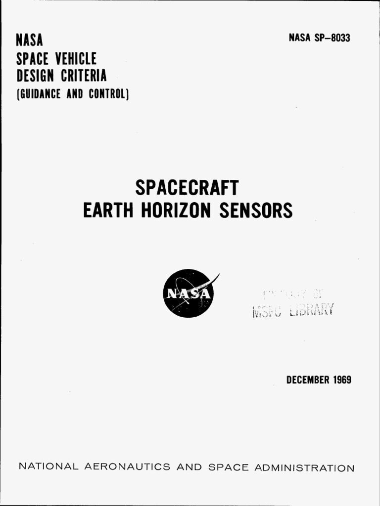 NASA SP 8033 Spacecraft Earth Horizon Sensors | PDF