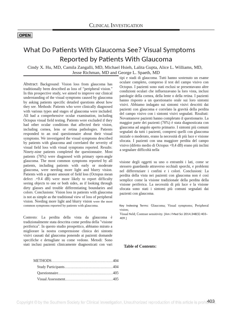 What Do Patients With Glaucoma See | PDF