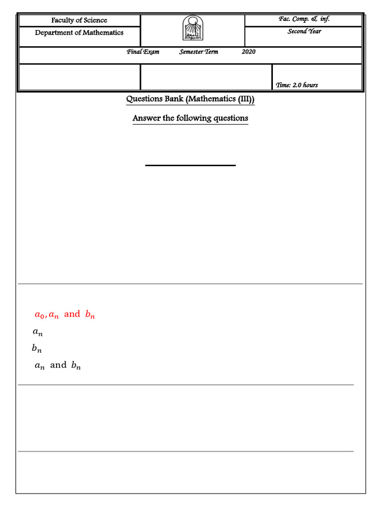 Questions Bank Math | PDF