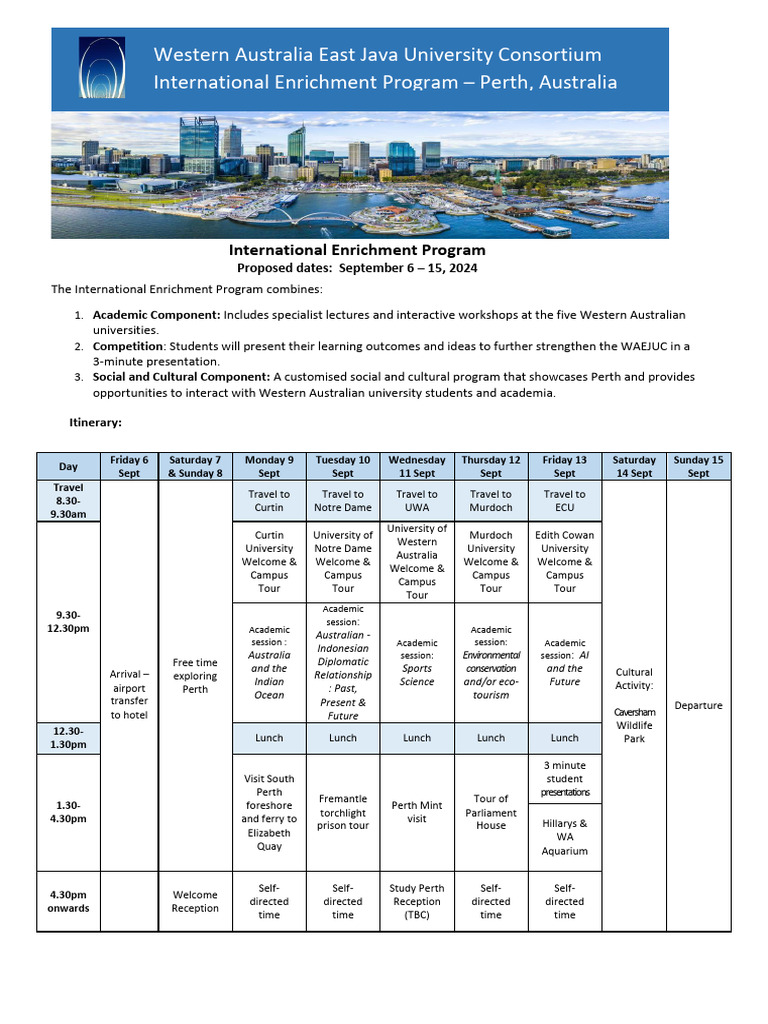 WAEJUC 2024 Study Excursion Flyer | PDF