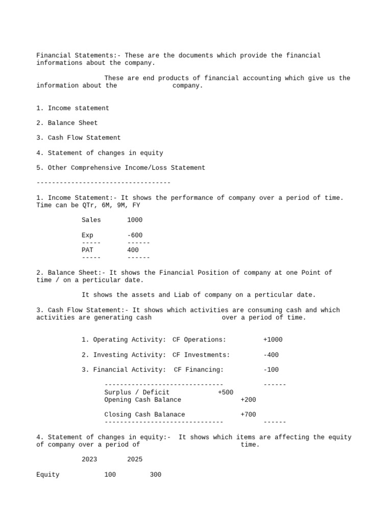 Financial Statements Theory Pdf