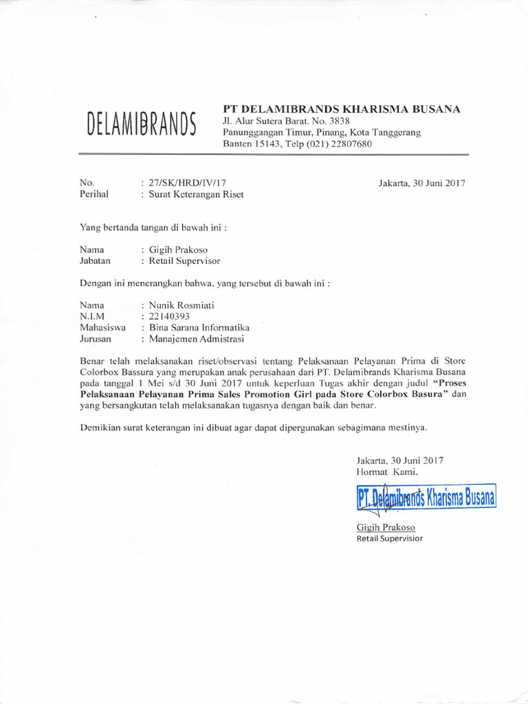 Keterangan Riset | PDF