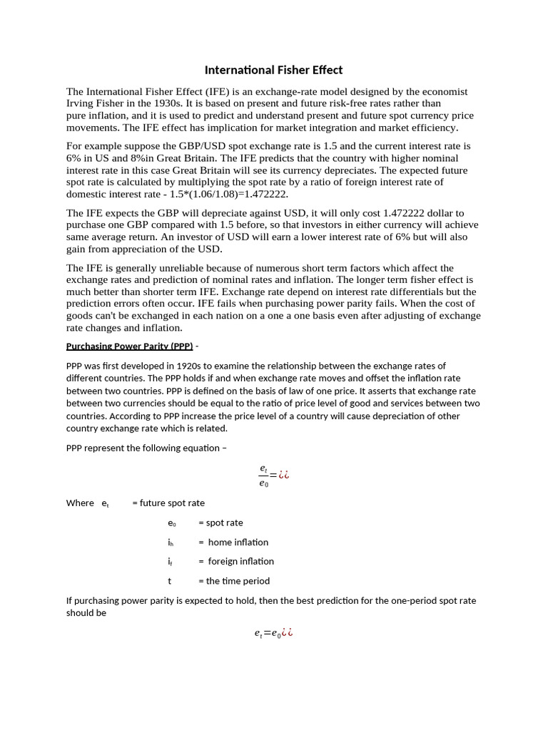 International Fisher Effect | PDF