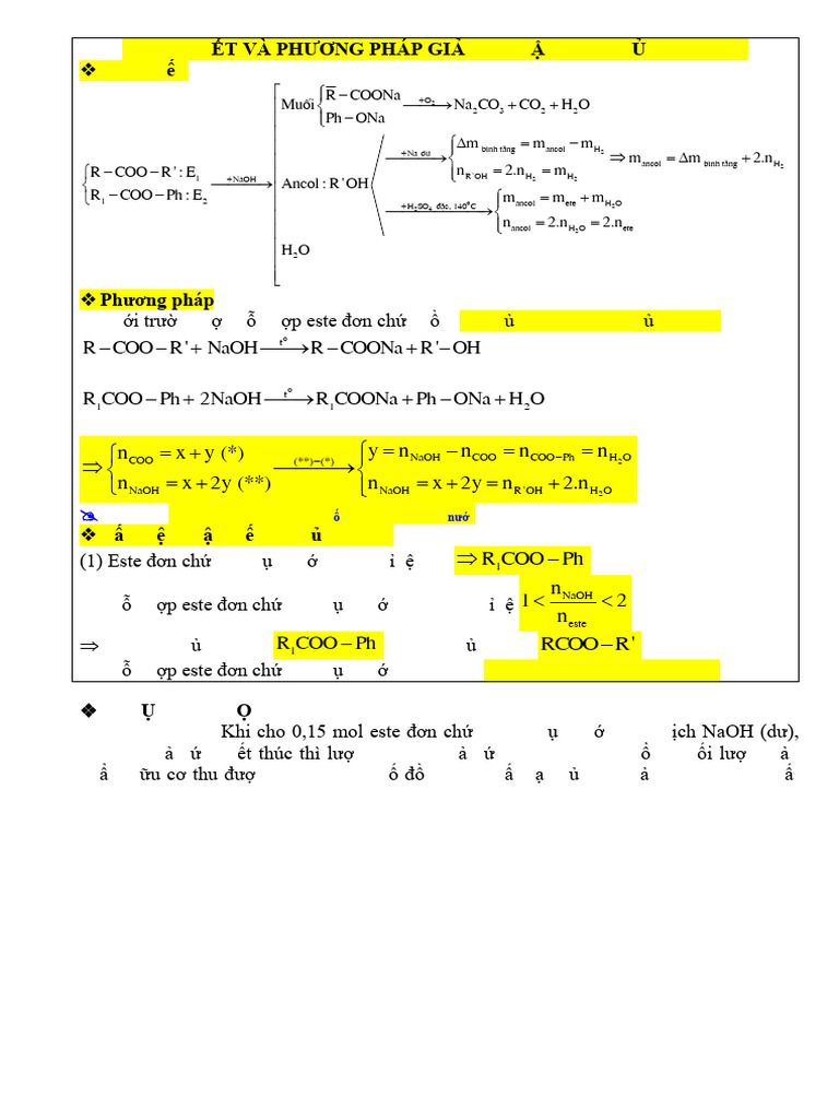 PHƯƠNG PHÁP GIẢI BÀI TẬP ESTE CỦA PHENOL | PDF