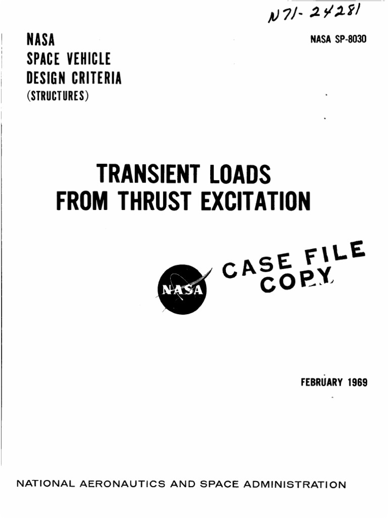 NASA SP8030 Transient Loads From Thrust Excitation | PDF