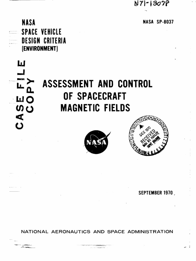 NASA SP8037 Assessment and Control of Spacecraft Magnetic Fields | PDF