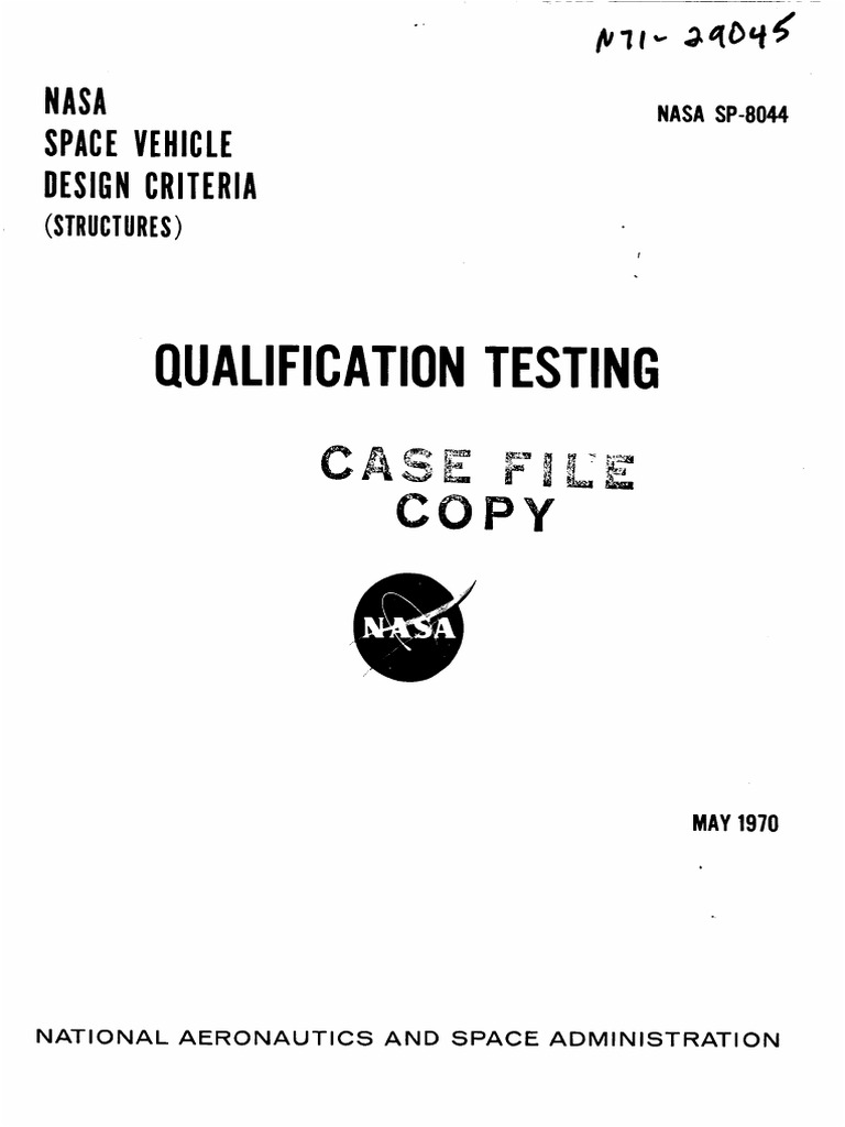 NASA SP8044 Qualification Testing - Space Vehicle Design Criteria | PDF