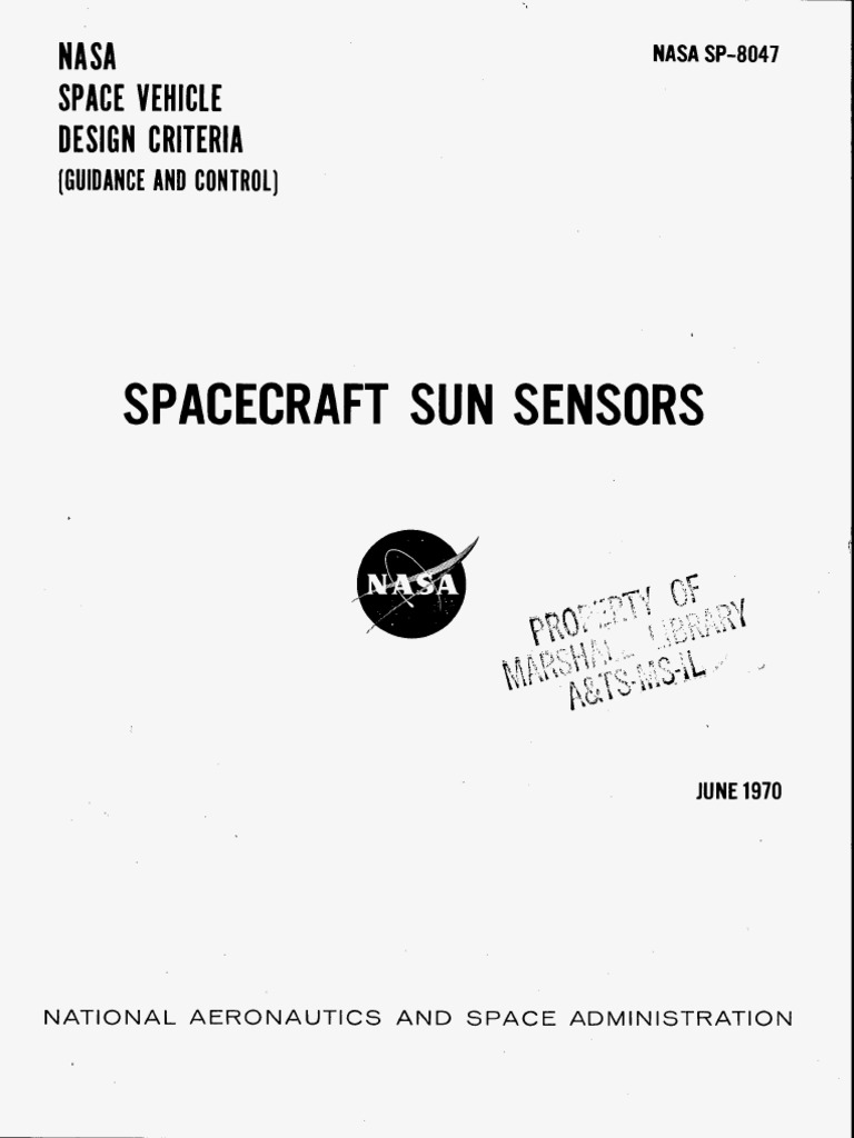 NASA SP8047 Spacecraft Sun Sensors | PDF