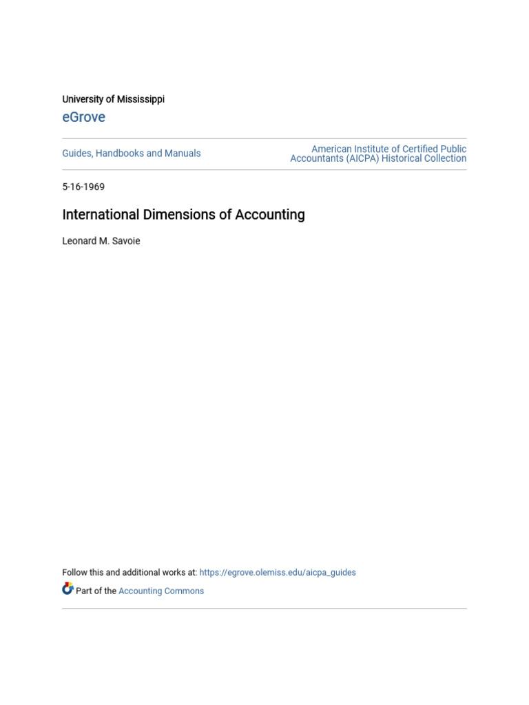 International Dimensions of Accounting | PDF